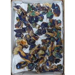 Azurite Malachite Druzy Flat approx 9lbs - Small pcs | SIlver Streak