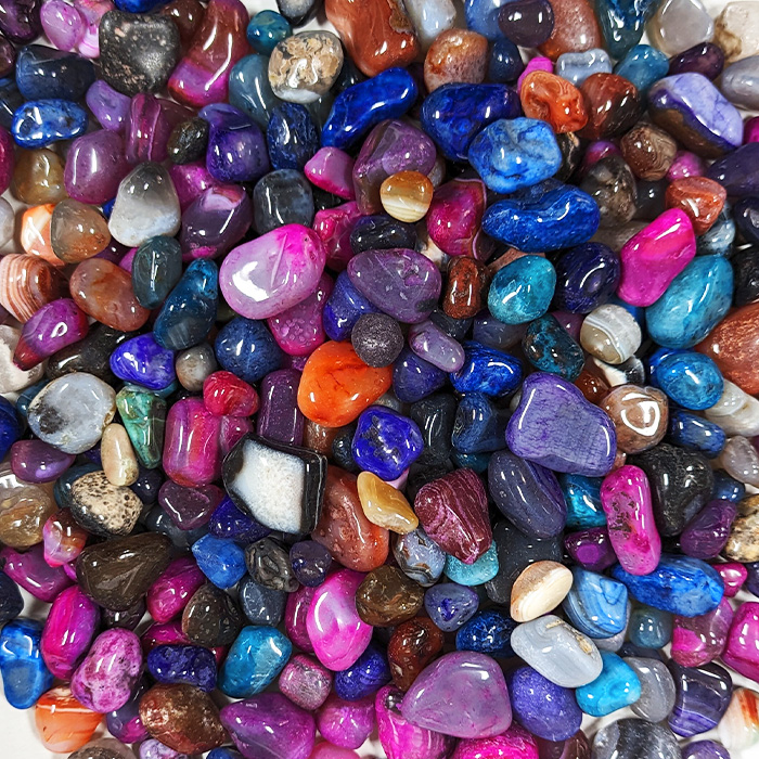 Mixed Agate Tumbled Stone - 42PPP | Silver Streak