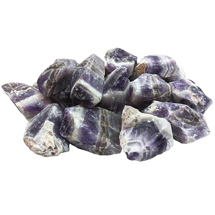 Banded Amethyst Rough XL | Silver Streak